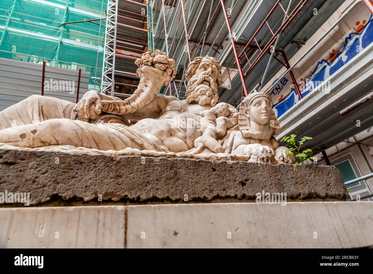 Naples, Italy - April 9, 2022: The Statue of the Nile God, an Ancient ...