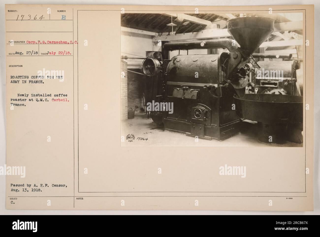 Soldiers roast coffee for the army in France during World War I. A ...