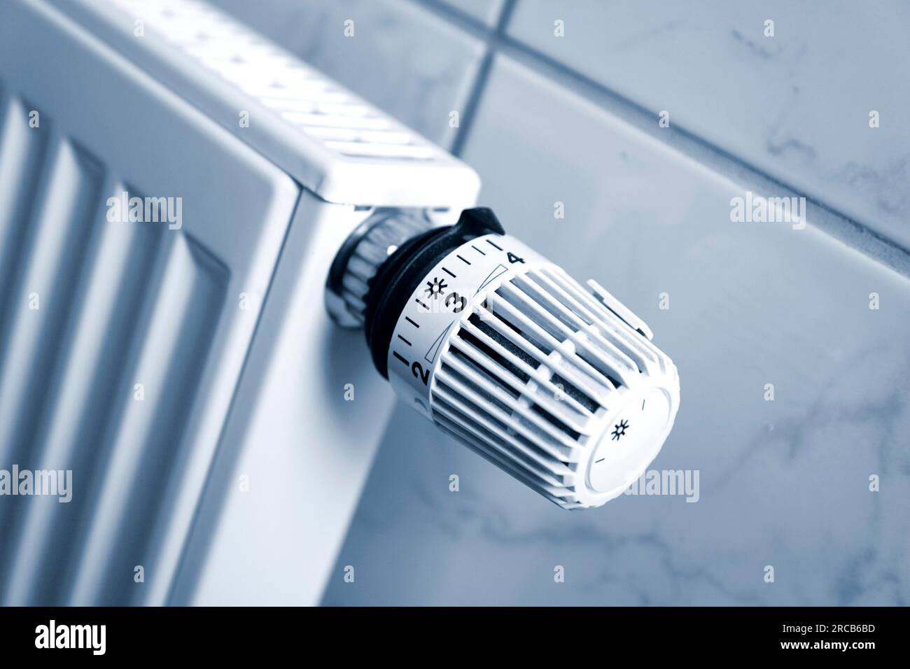Radiator with thermostatic valve Stock Photo - Alamy