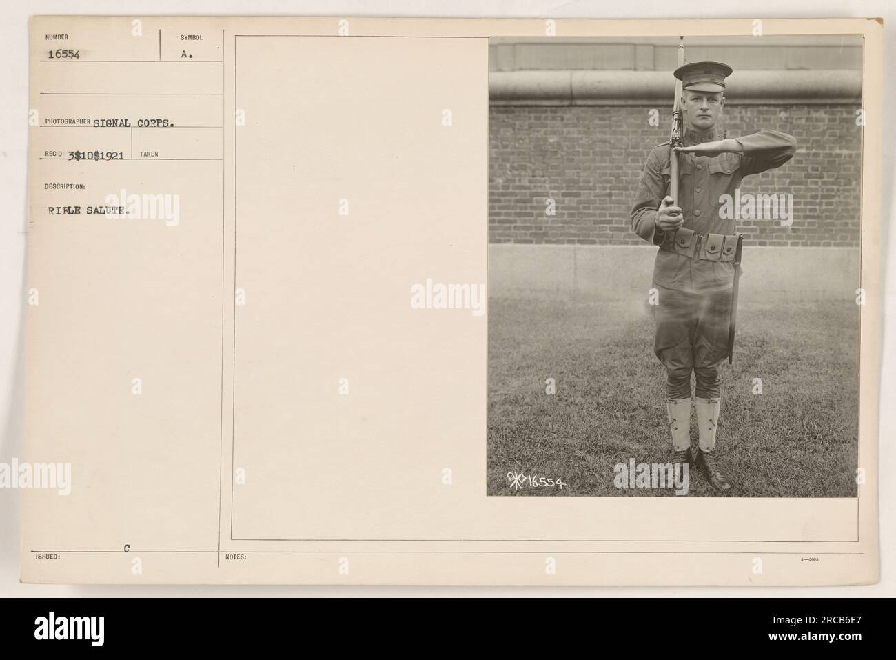 Soldiers performing a rifle salute during World War I. The photograph ...