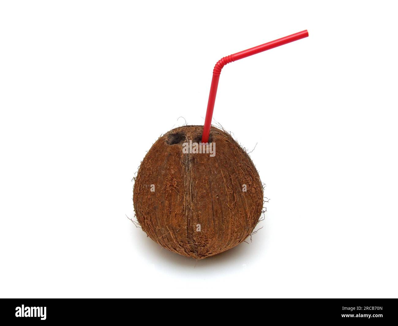 A coconut with straw Stock Photo - Alamy