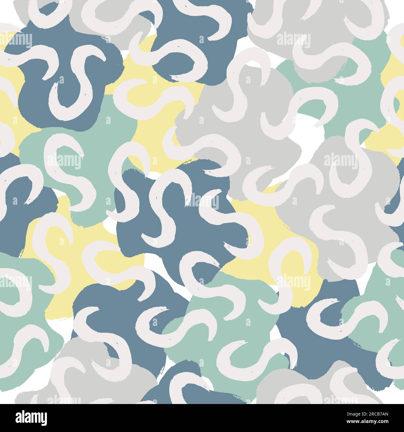 Vector multicolor seamless pattern from blots. Free form abstract spots ...