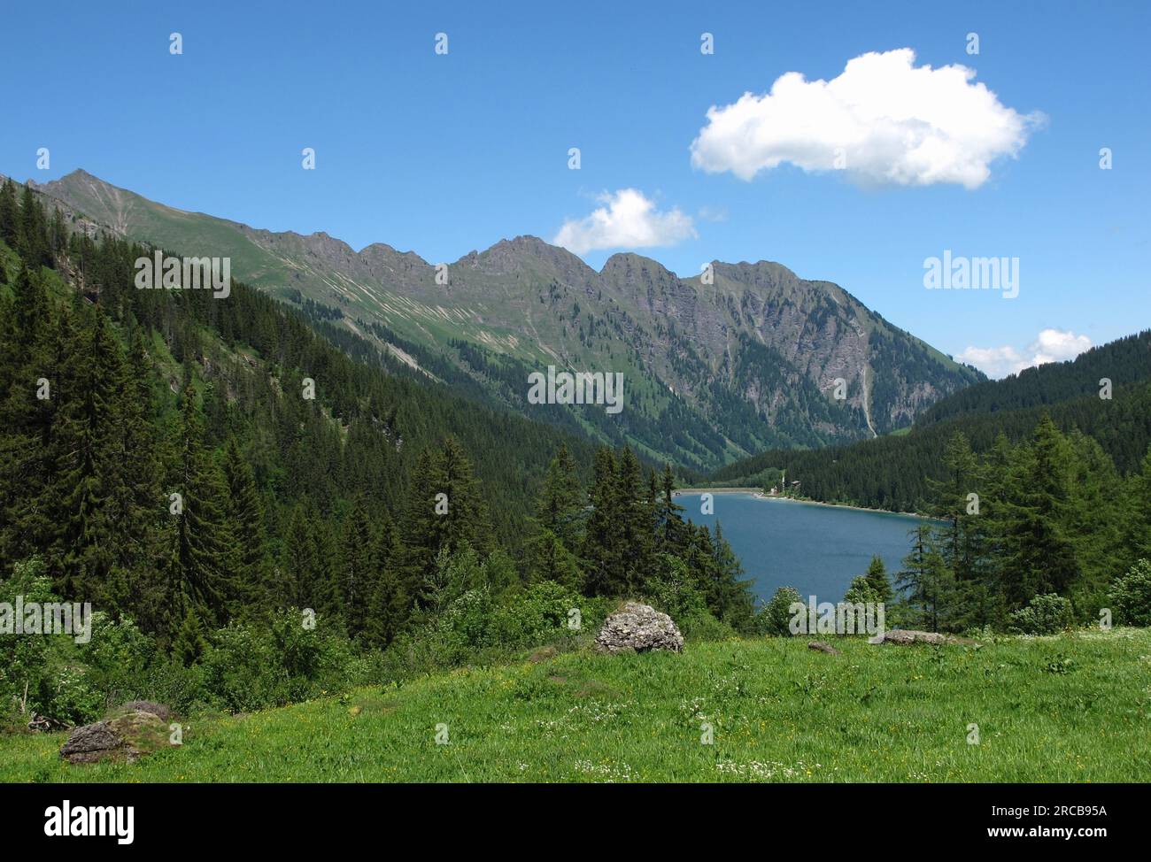 Landscape near Gstaad, lake Arnensee Stock Photo - Alamy