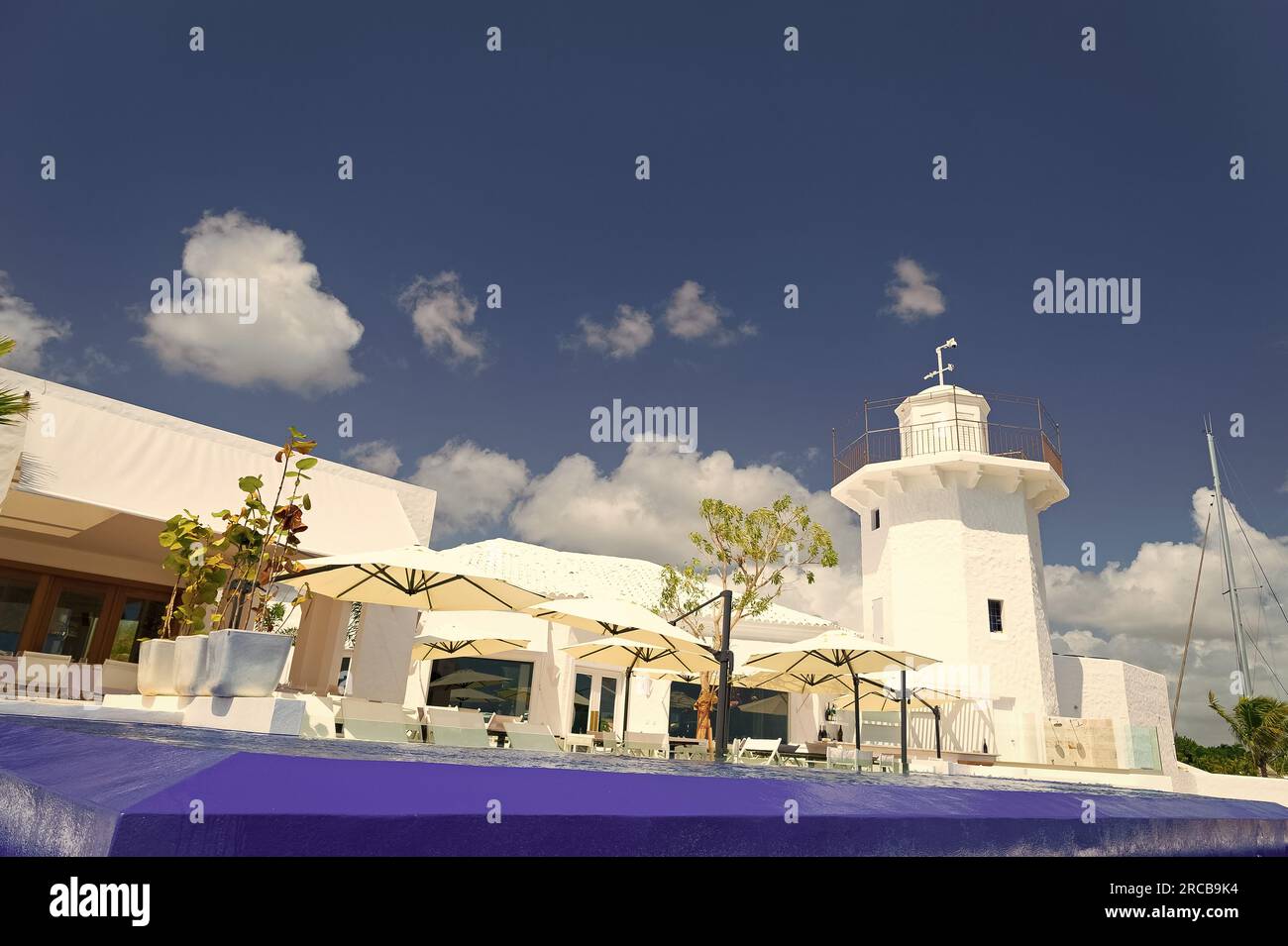 outdoor empty restaurant. no people in empty restaurant. summer ...