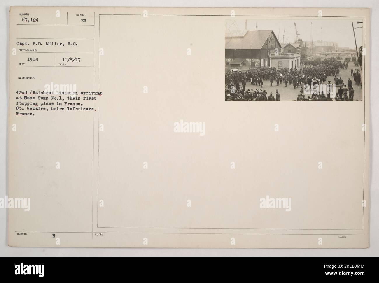 The image captured the moment when the 42nd (Rainbow) Division arrived ...