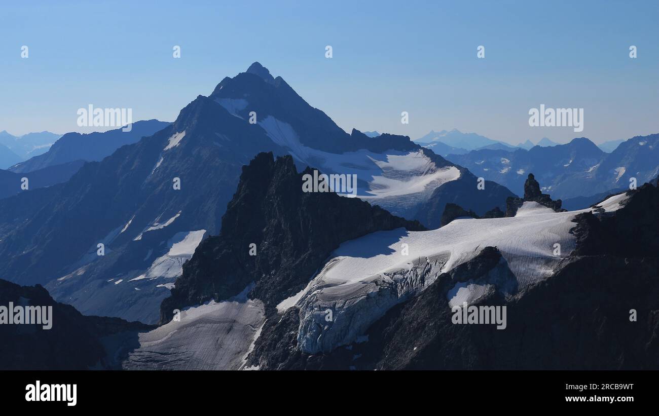 Beautiful shaped high mountains seen from Mt Titlis Stock Photo - Alamy