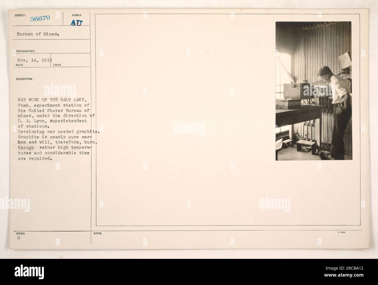 The image shows a group of workers at the Salt Lake, Utah, experiment ...