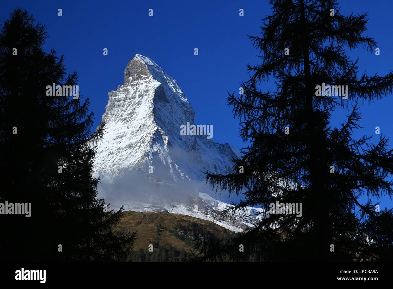 First glimpse of the Matterhorn Stock Photo - Alamy