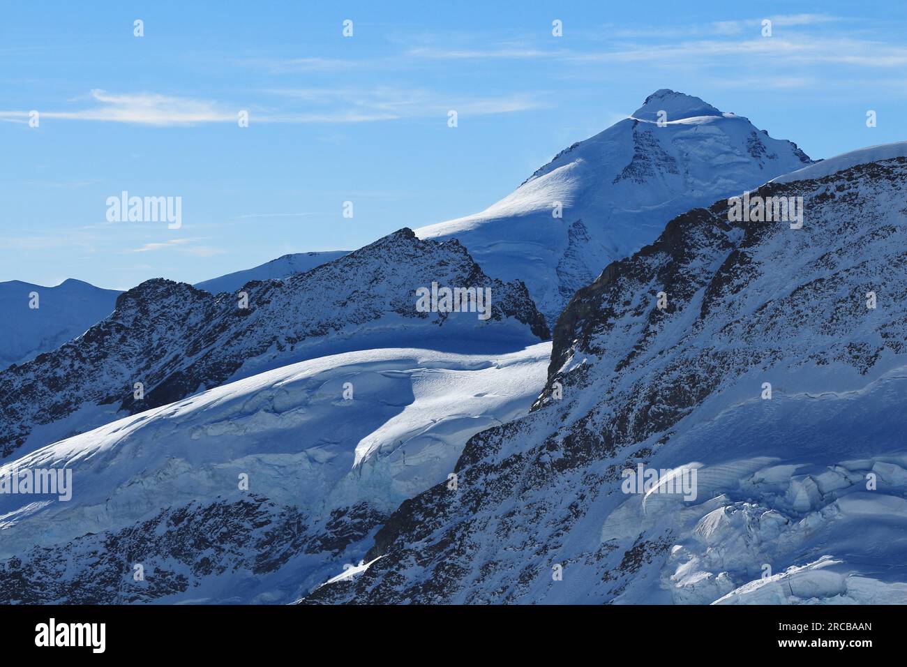 Beautiful shaped mountains and glacier, Mt Aletschhorn Stock Photo - Alamy