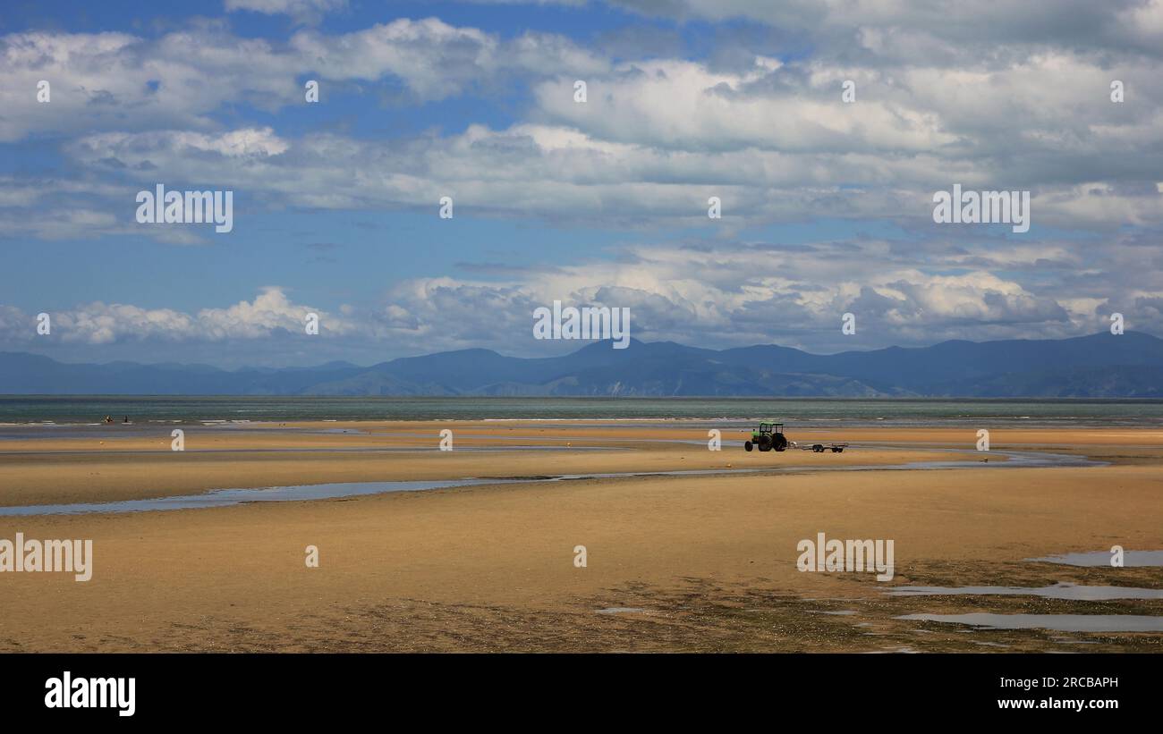 Sandy beach in Marahau, Abel Tasman National Park Stock Photo - Alamy