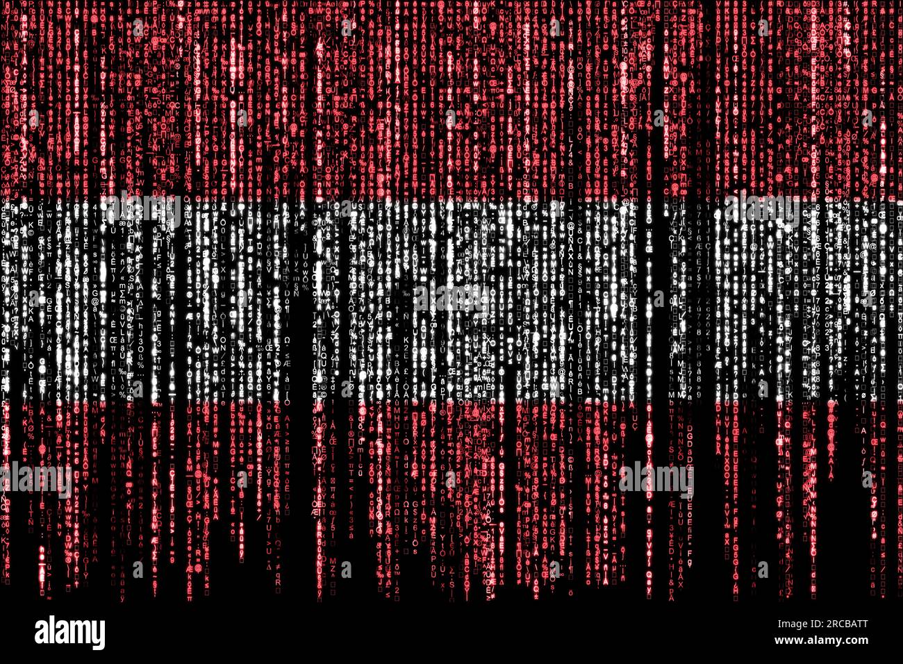 Flag of Austria on a computer binary codes falling from the top and ...