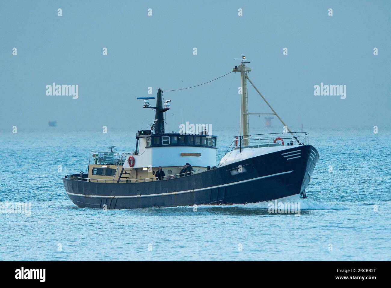Motor Vessel 'Luna Azul' navigate near the harbour of Scheveningen, The ...