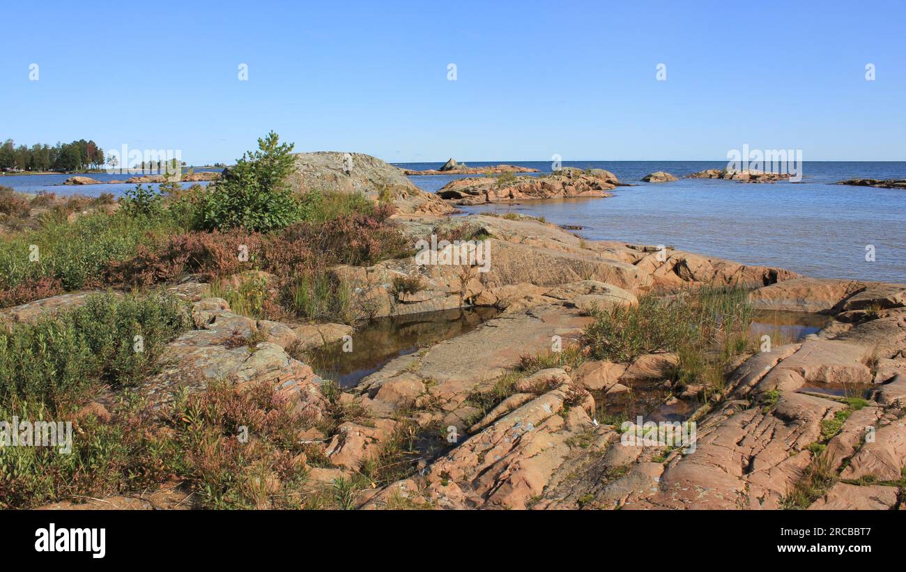 Rock formations at the shore of Lake Vanern Stock Photo - Alamy