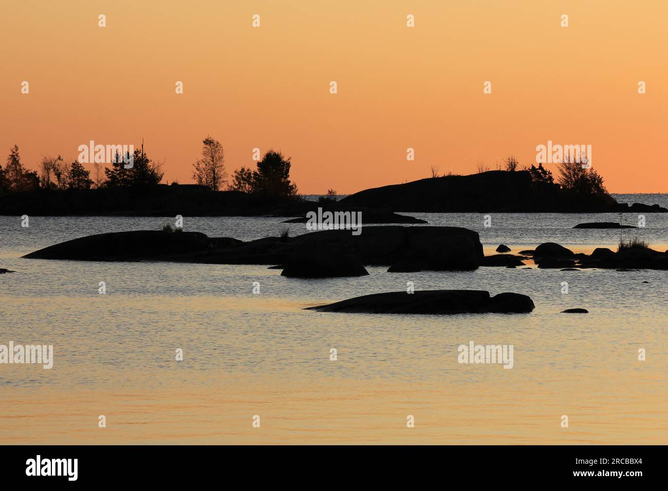Sunrise scene at the shore of Lake Vanern, Sweden Stock Photo - Alamy