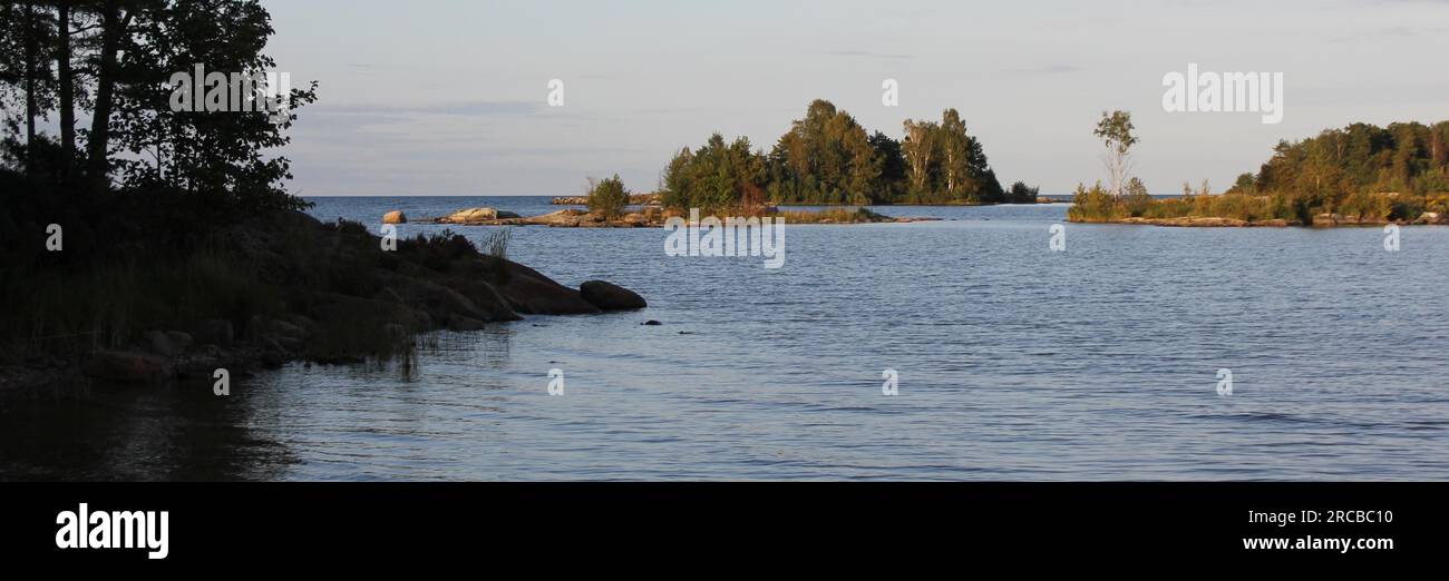 Late summer day at Lake Vanern Sweden. Idyllic landscape Stock Photo ...