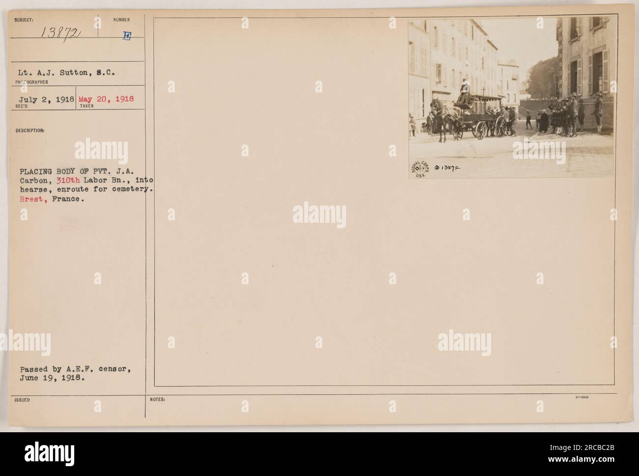 Body of pvt j a carbon hi-res stock photography and images - Alamy