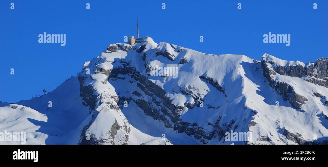 Summit station on top of Mount Santis Stock Photo - Alamy