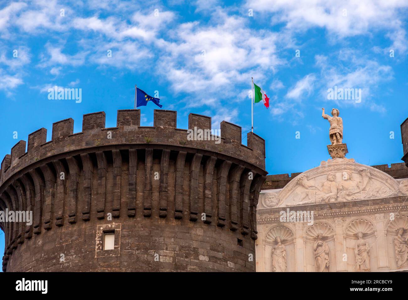 Castel Nuovo or Maschio Angioino is a medieval castle located in front ...