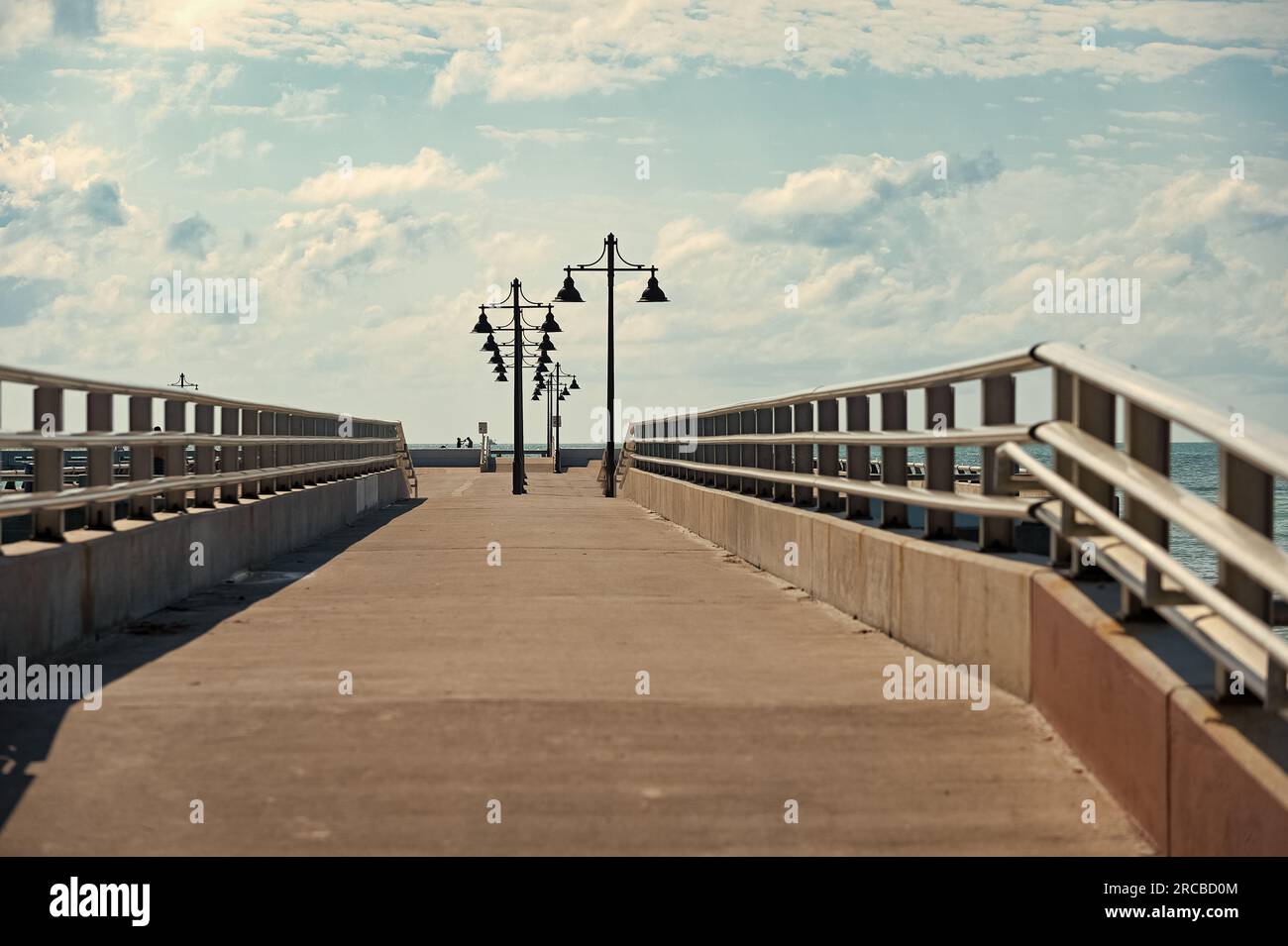 deck pier promenade. deck pier promenade with street lamp. deck pier ...