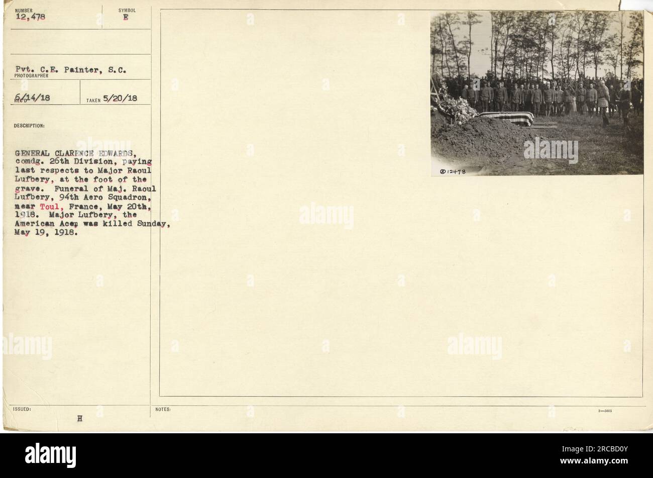General Clarence Edwards, commander of the 26th Division, pays tribute ...