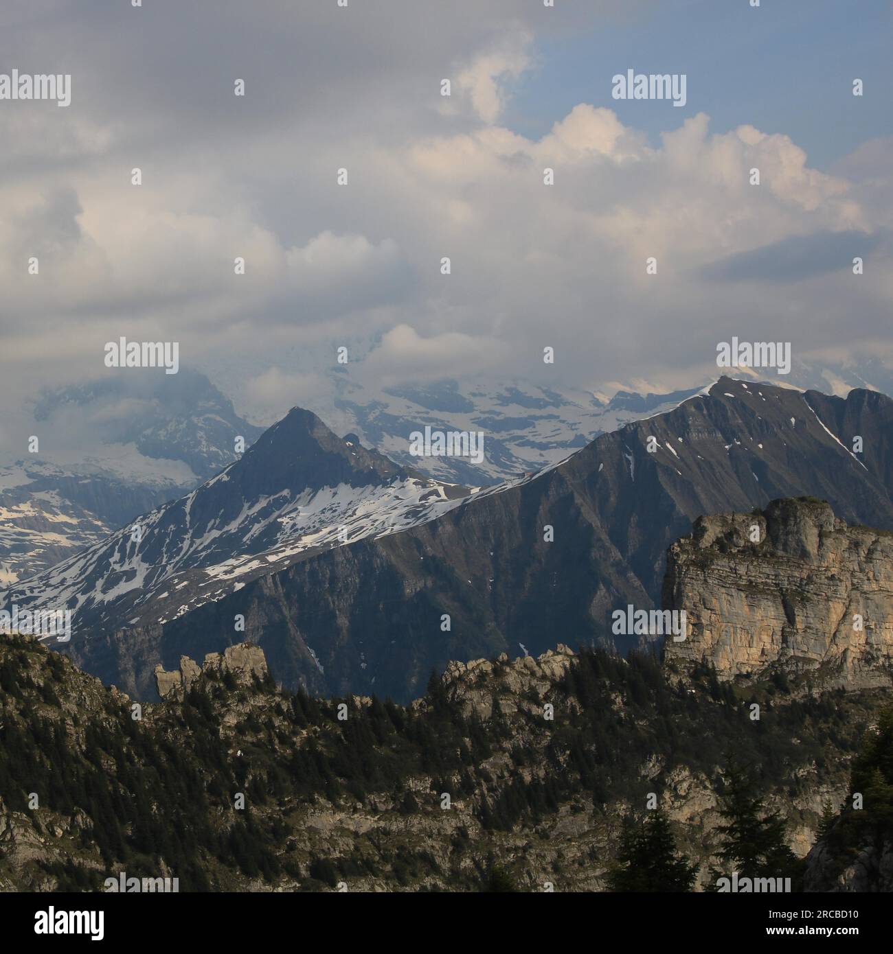 Mountains seen from a place between Schynige Platte and Mount Faulhorn ...