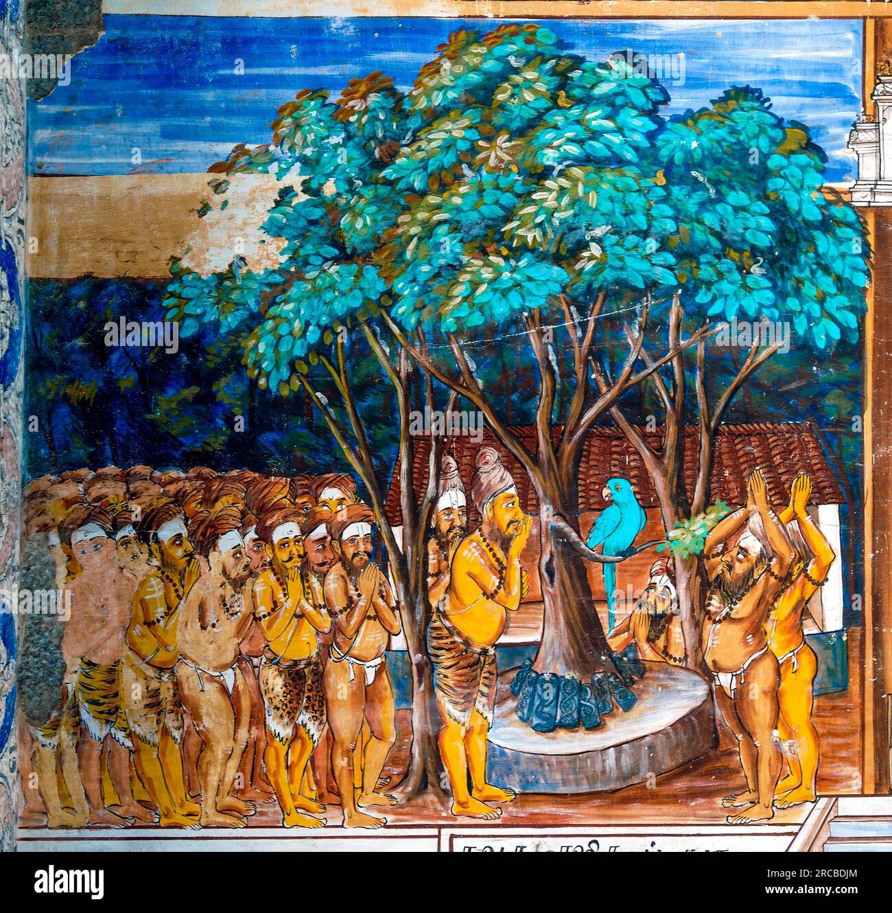 300 year- old ceiling paintings murals frescoes in Uma Maheswarar ...