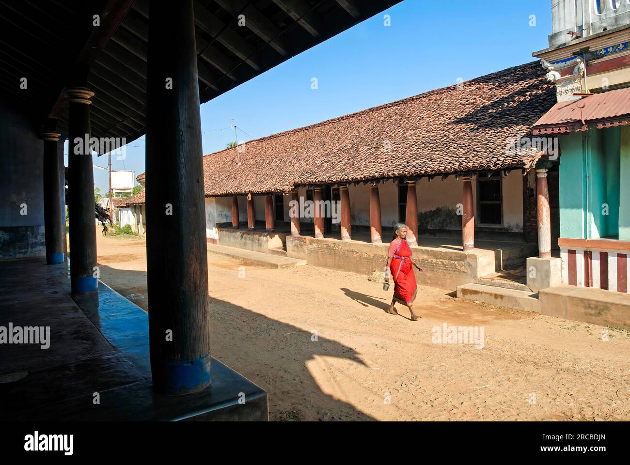 Agraharam Brahmin quarter in Konerirajapuram village, Tamil Nadu, South India, India, Asia Stock ...