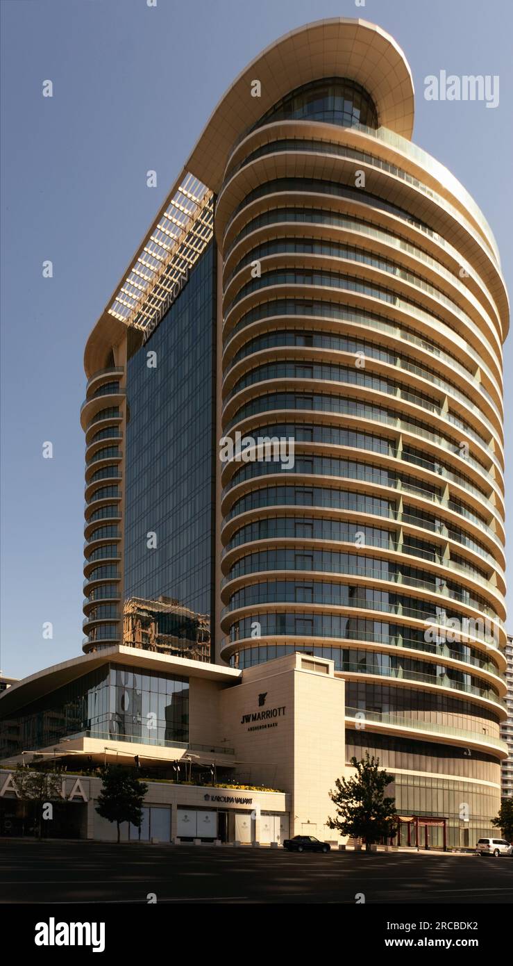 Baku, Azerbaijan - June 26, 2023: Vertical shot of the JW Marriott ...