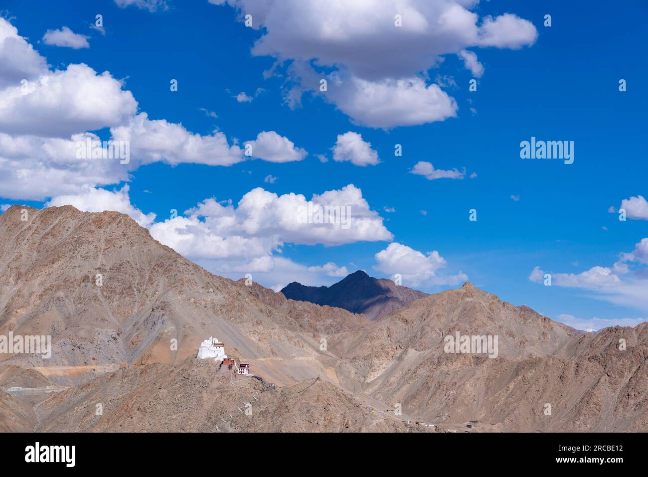 Namgyal Tsemo Gompa Monastery on Tsenmo Hill, a vantage point over Leh ...