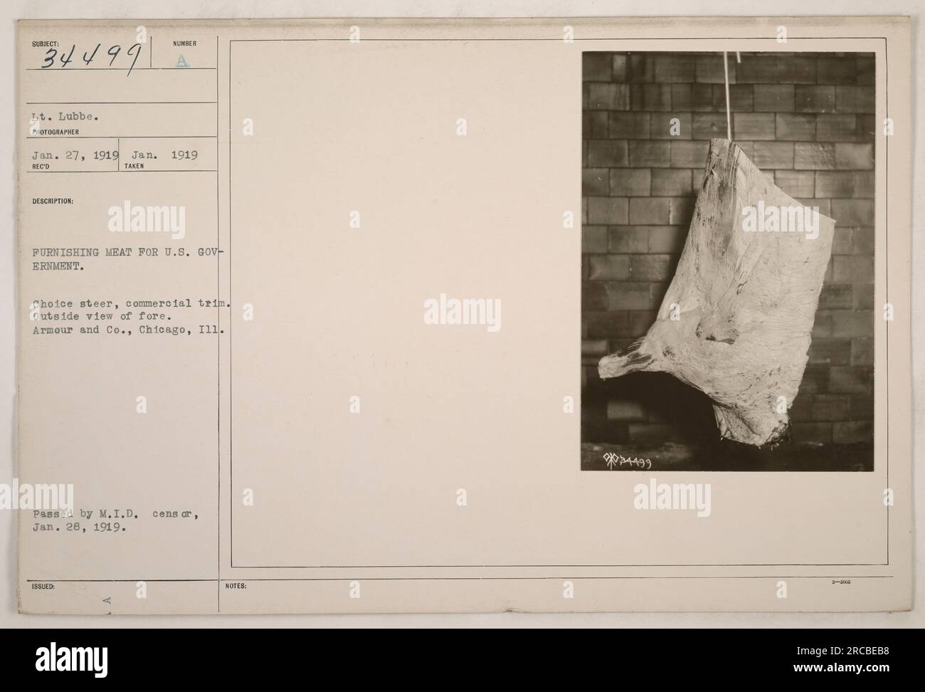 Soldiers busy working at the Camp Colt butcher shop, where they are ...