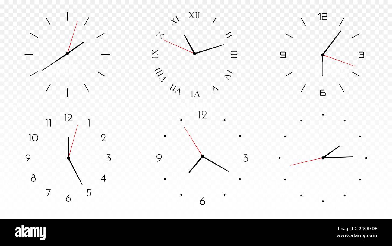 Minimalistic clocks pattern set Stock Vector Image & Art - Alamy