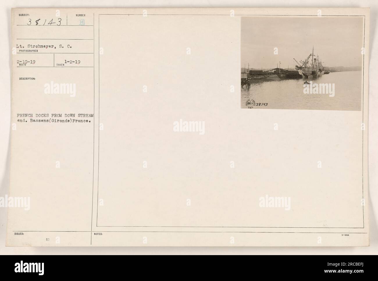 Lt. Strohmeyer captured this photograph on January 2, 1919, from down ...