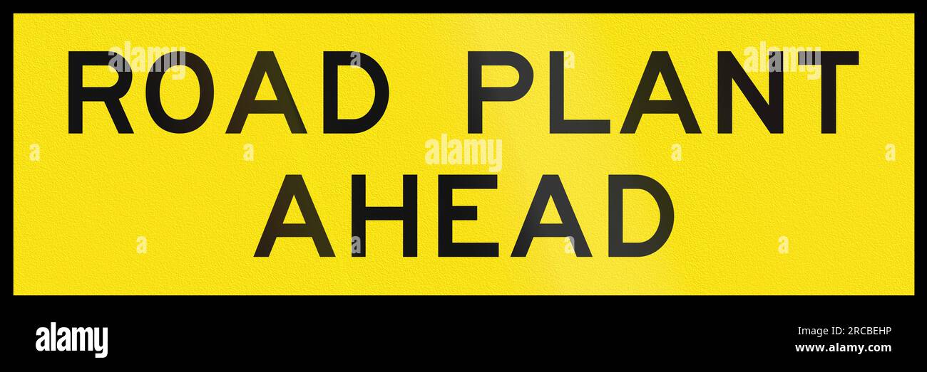 An Australian temporary road sign - Road Plant ahead Stock Photo - Alamy An Australian temporary road sign - Road Plant ahead Stock Photo - Alamy