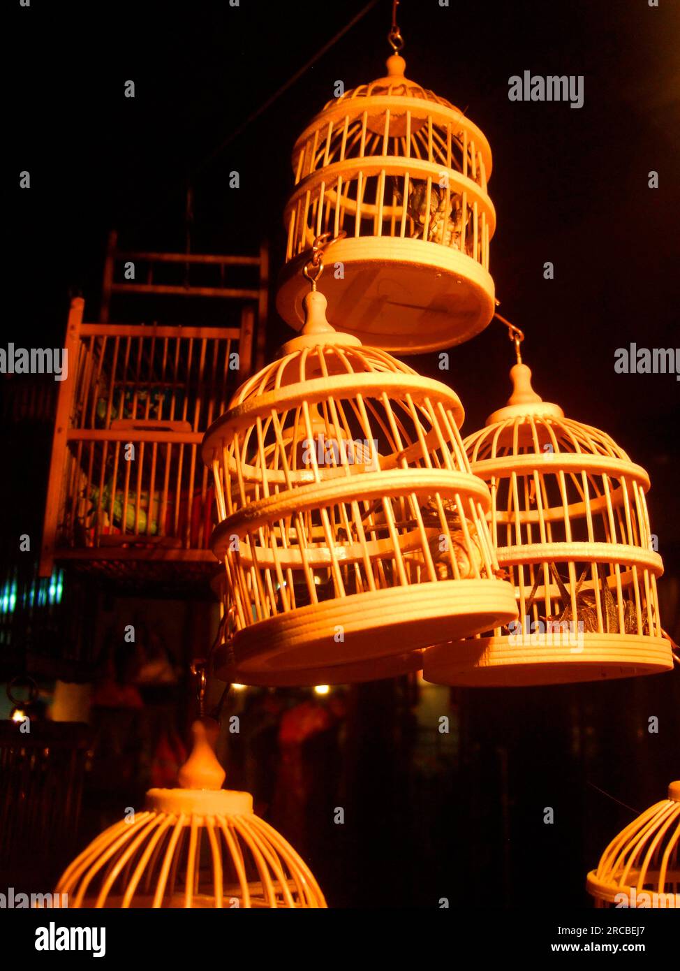 Caged crickets, Beiyuan Mei, Old City, Xi'an, Xian, cricket, cage ...