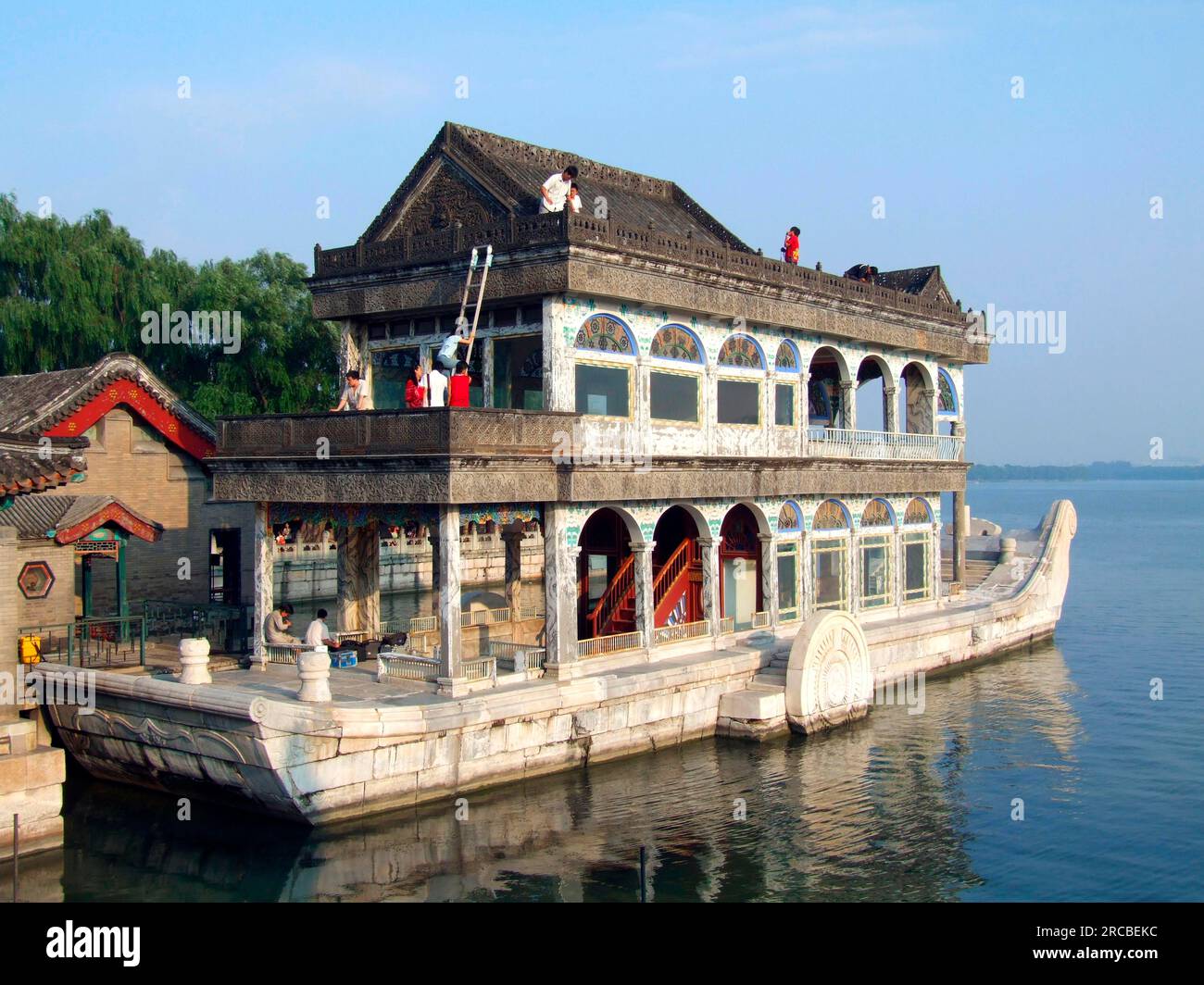 Marble boat 'Shi Fang', New Summer Palace, Beijing, China Stock Photo ...
