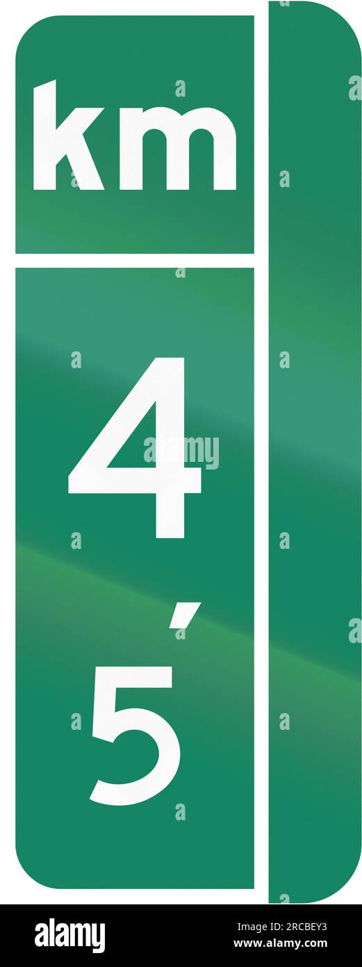 Guide and information road sign in Quebec, Canada - Milestone sign with ...