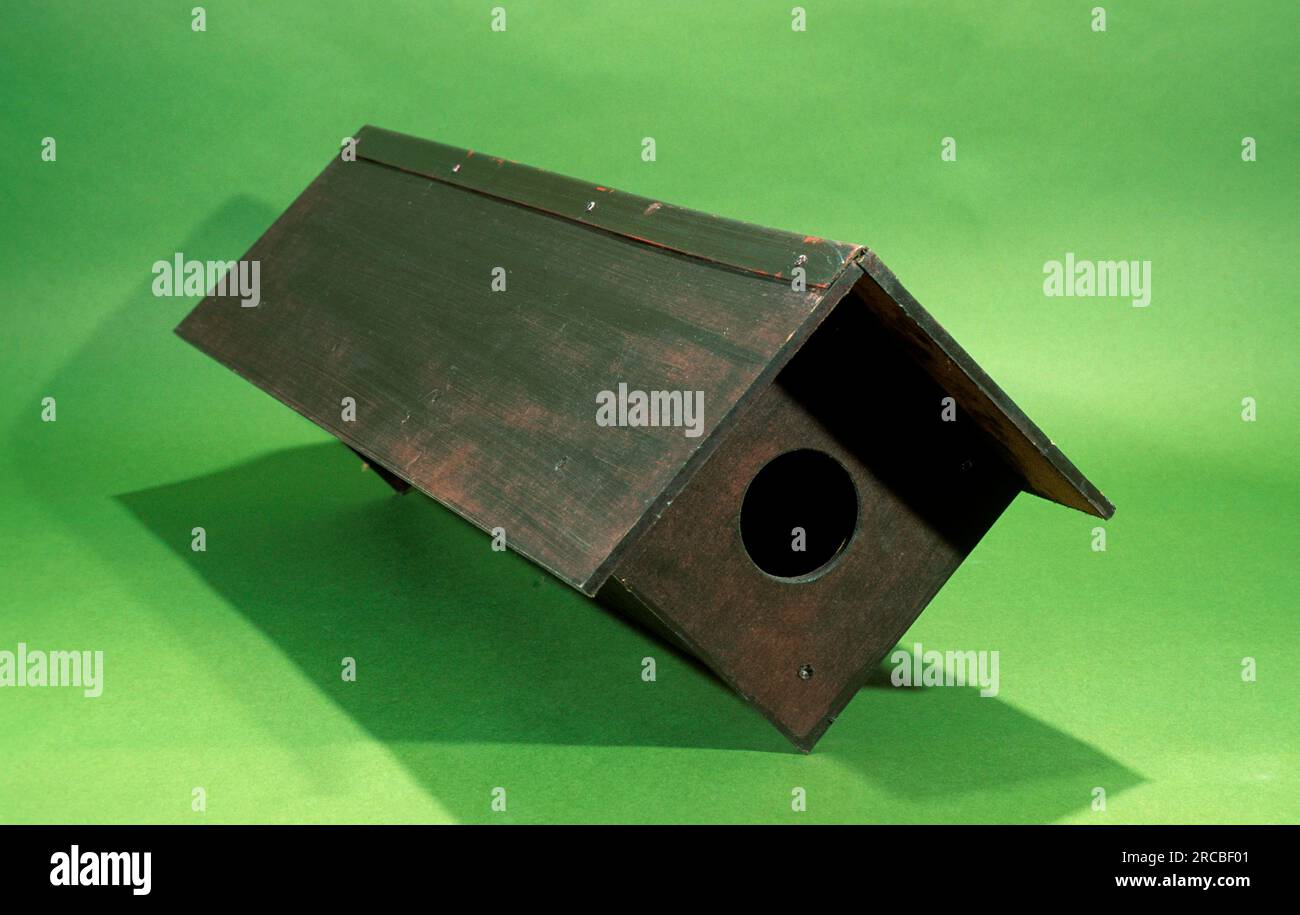 Nesting box for little owl, free-standing, object Stock Photo - Alamy