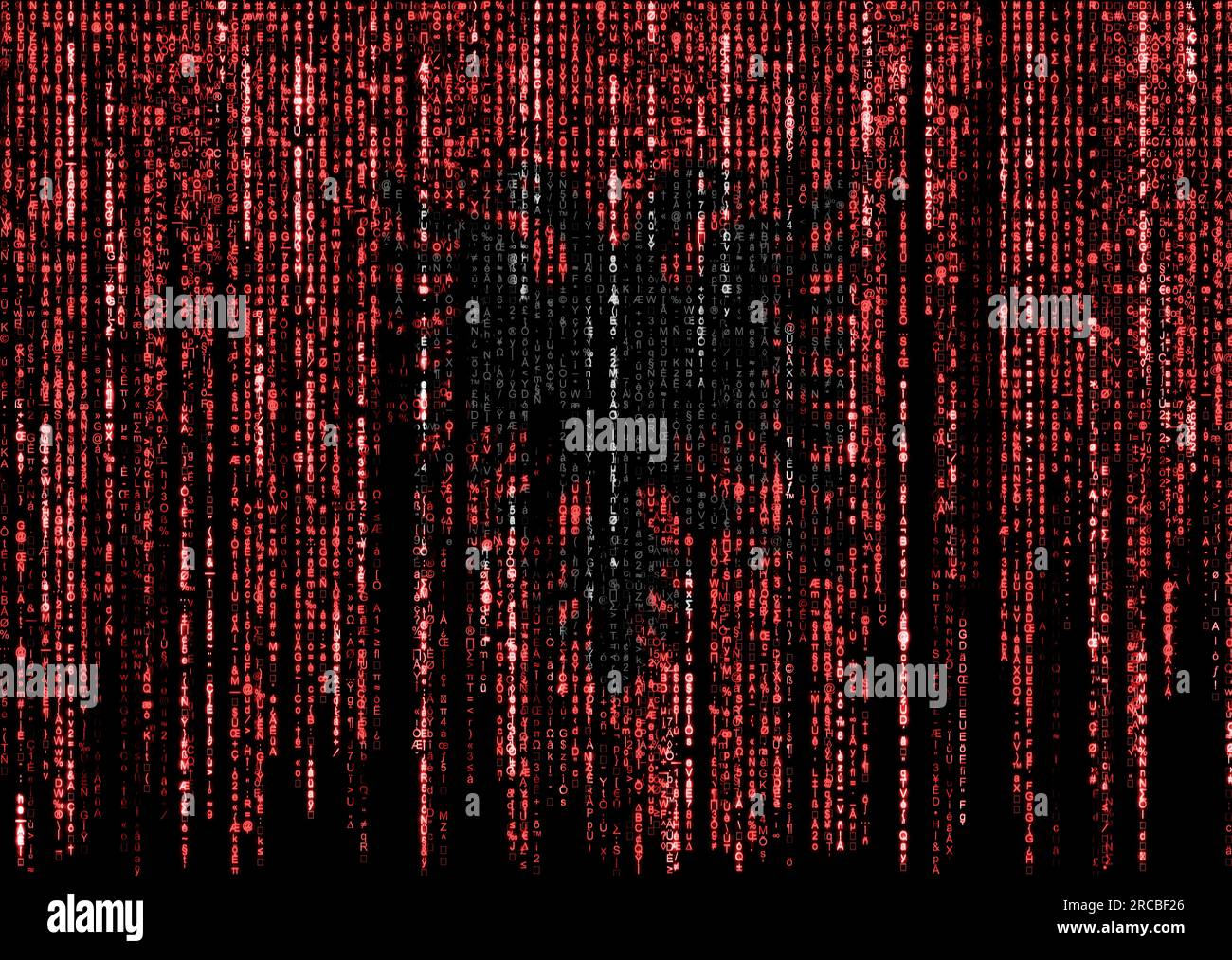 Flag of Albania on a computer binary codes falling from the top and ...