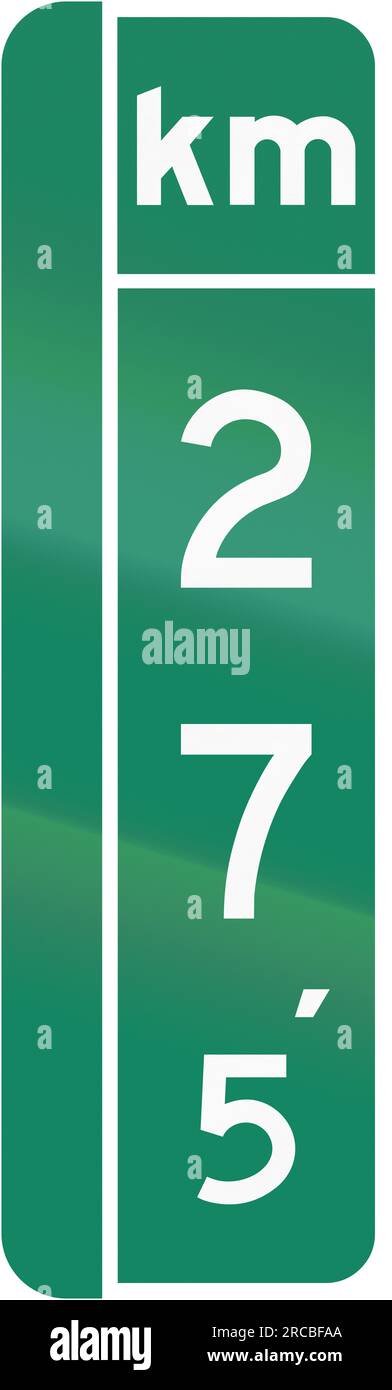 Guide and information road sign in Quebec, Canada - Milestone sign with ...