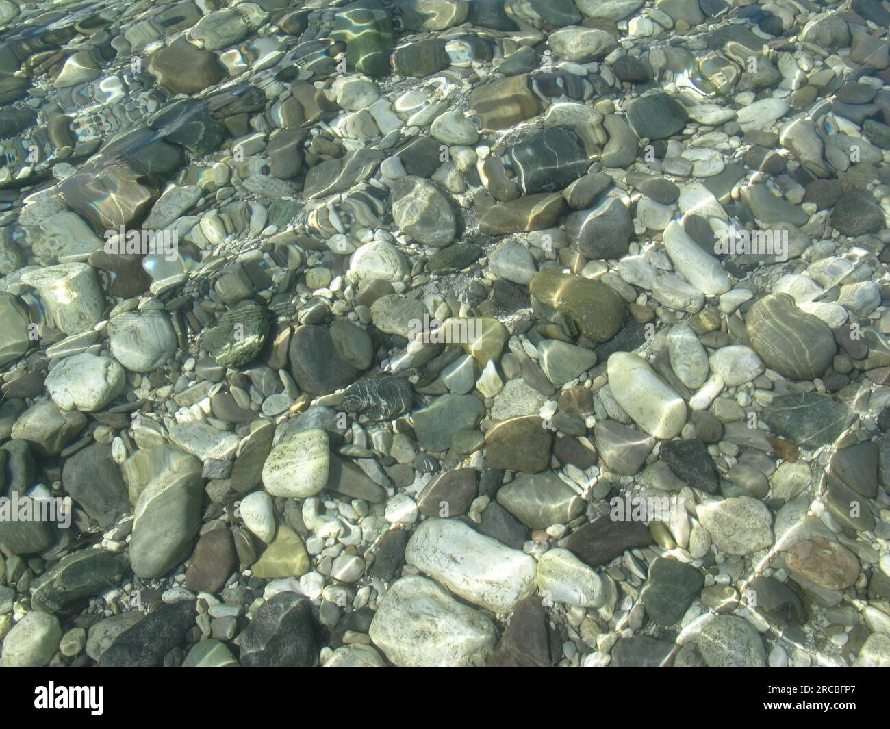 Beautiful pebbles in the water of a river Stock Photo - Alamy