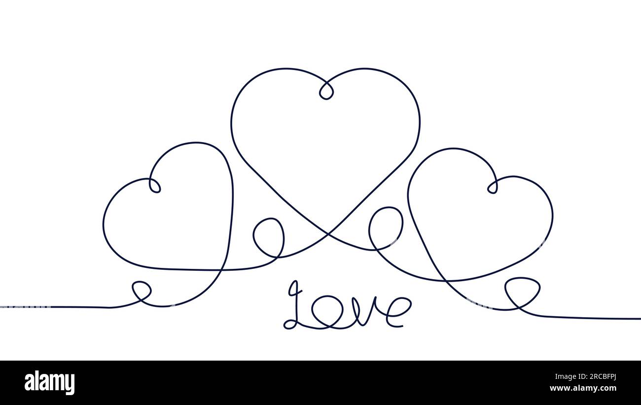 Love three hearts line concept Stock Vector Image & Art - Alamy