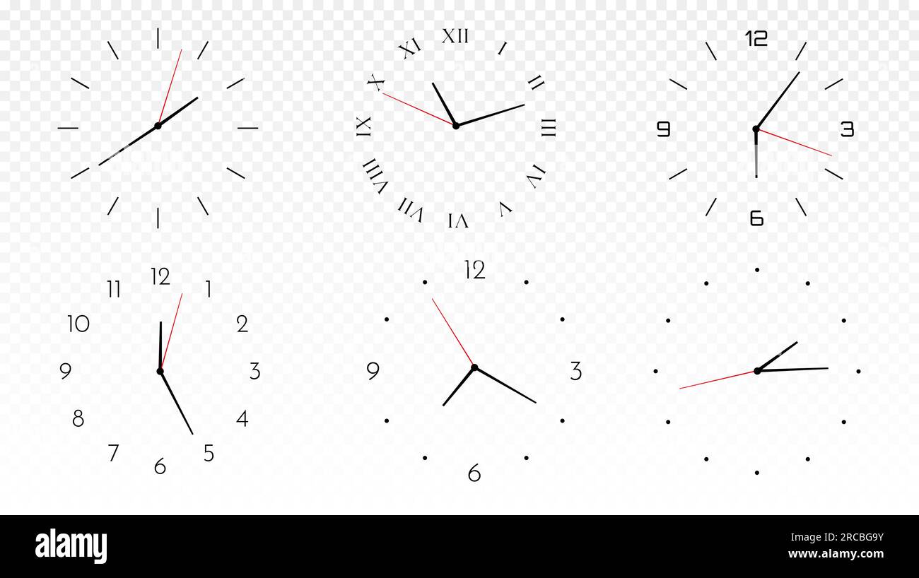 Minimalistic clocks pattern set Stock Vector Image & Art - Alamy