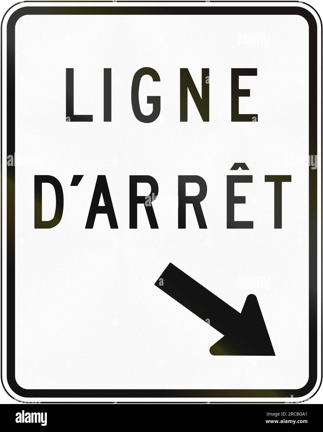 Regulatory road sign in Quebec, Canada - Stop line Stock Photo - Alamy