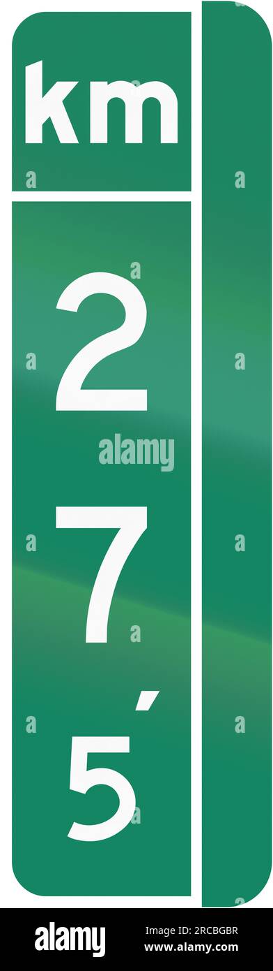 Guide and information road sign in Quebec, Canada - Milestone sign with ...