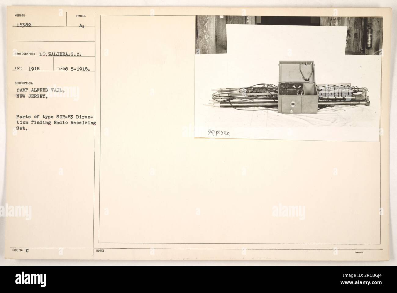 The photograph shows parts of a SCR-83 Direction Finding Radio ...