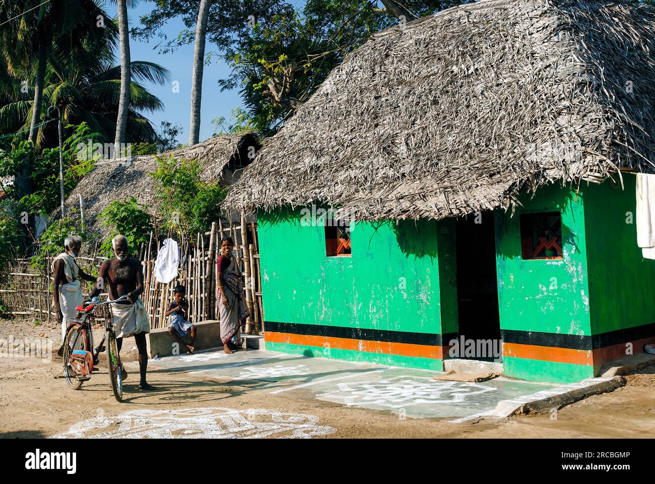 A hut at Konerirajapuram near Kumbakonam, Tamil Nadu, South India ...