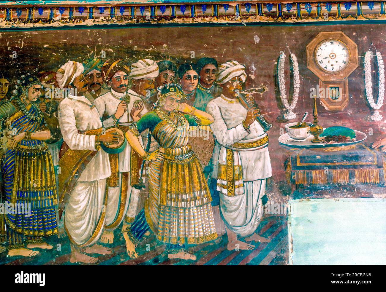 300 year- old wall paintings murals frescoes in Uma Maheswarar temple ...