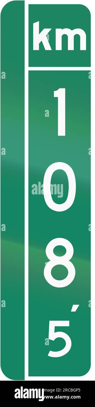 Guide and information road sign in Quebec, Canada - Milestone sign with ...