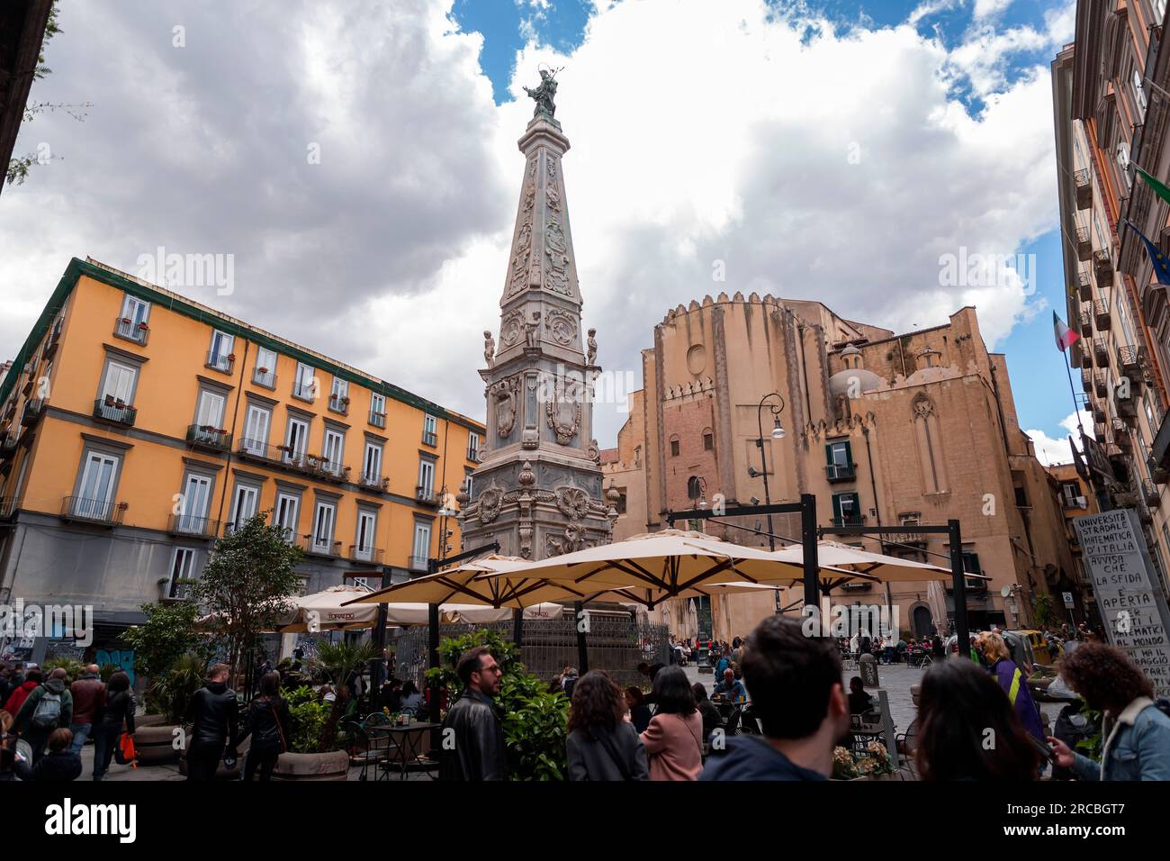Naples, Italy - April 10, 2022: San Domenico Maggiore is a Gothic ...