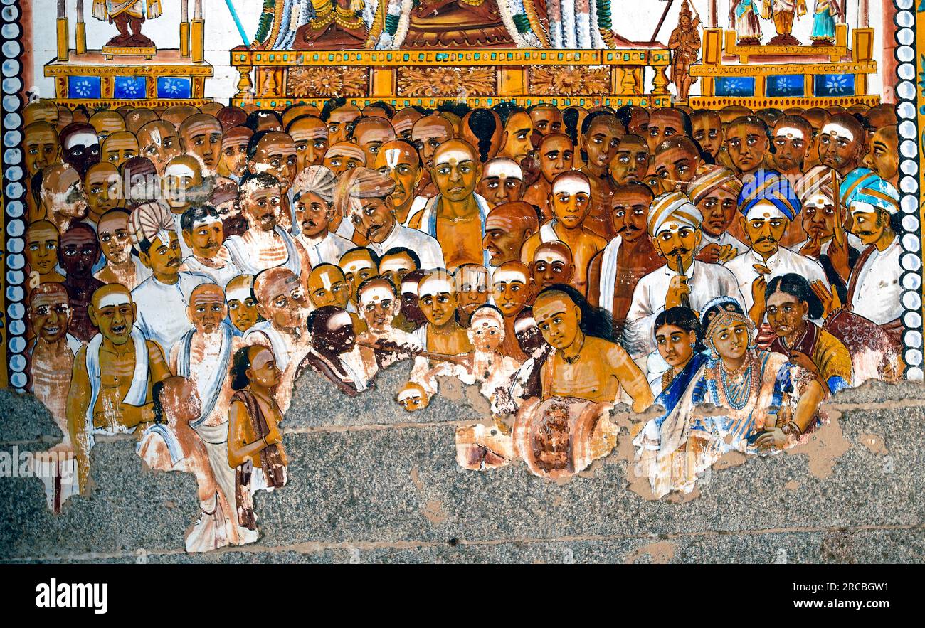 300 year- old ceiling paintings murals frescoes in Uma Maheswarar ...
